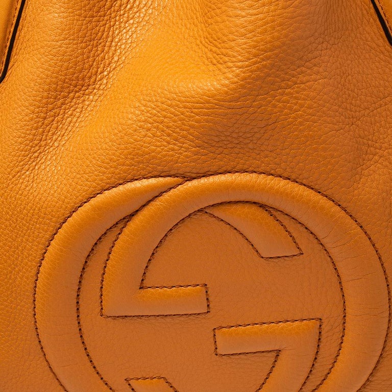 Gucci Orange Leather Medium Soho Shoulder Bag For Sale at 1stDibs