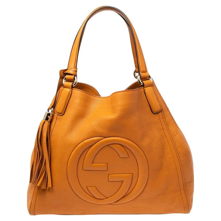 Gucci Orange Leather Medium Soho Shoulder Bag at 1stDibs