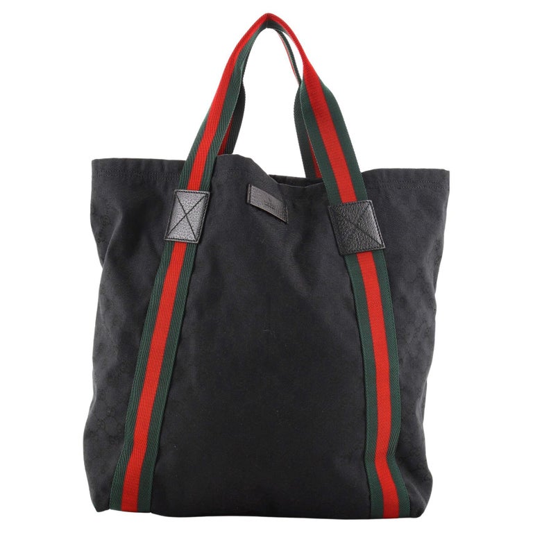 Gucci Original Web Tote GG Canvas Tall For Sale at 1stDibs