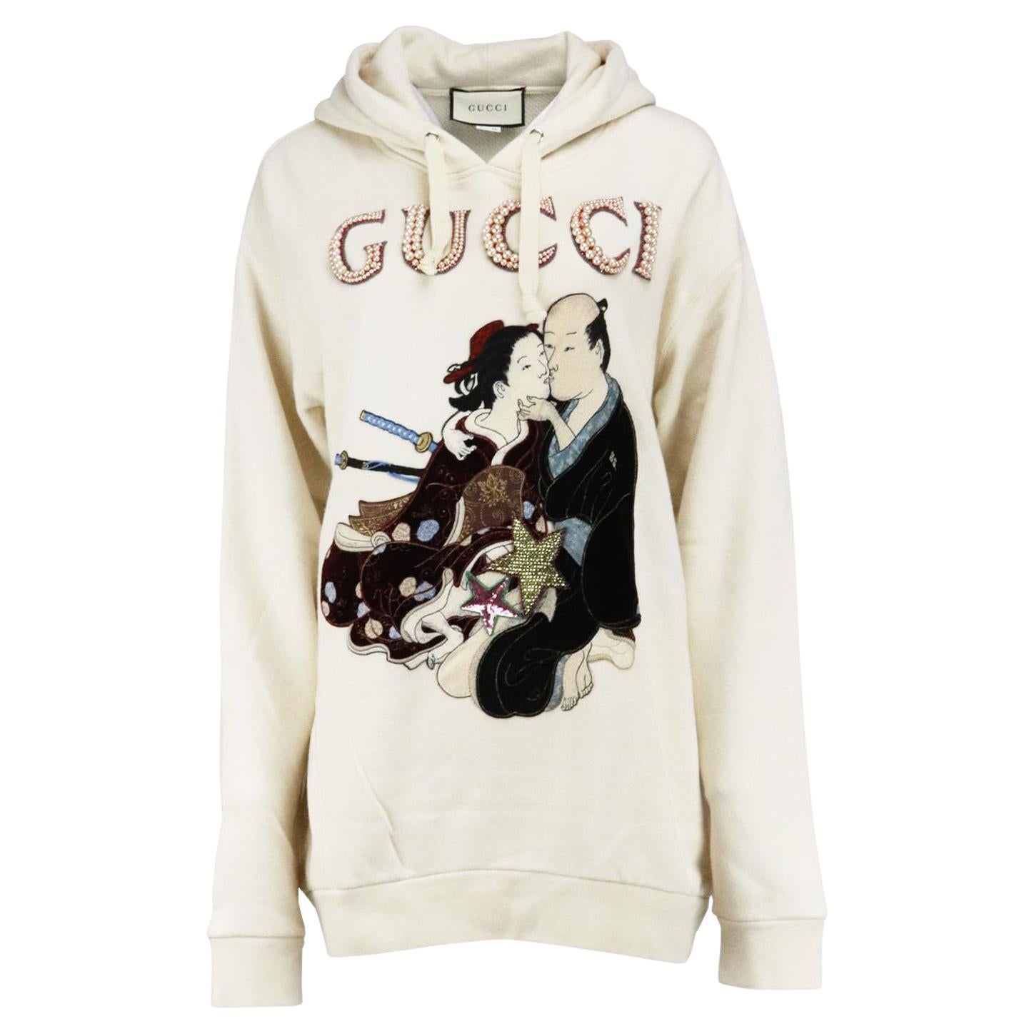 Gucci Modern Future Sequin Embellished Cotton Jacquard Knit Hoodie For ...