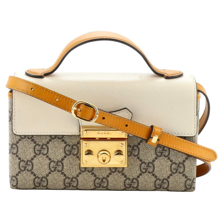 Gucci Padlock Convertible Top Handle Bag GG Coated Canvas and Leather ...