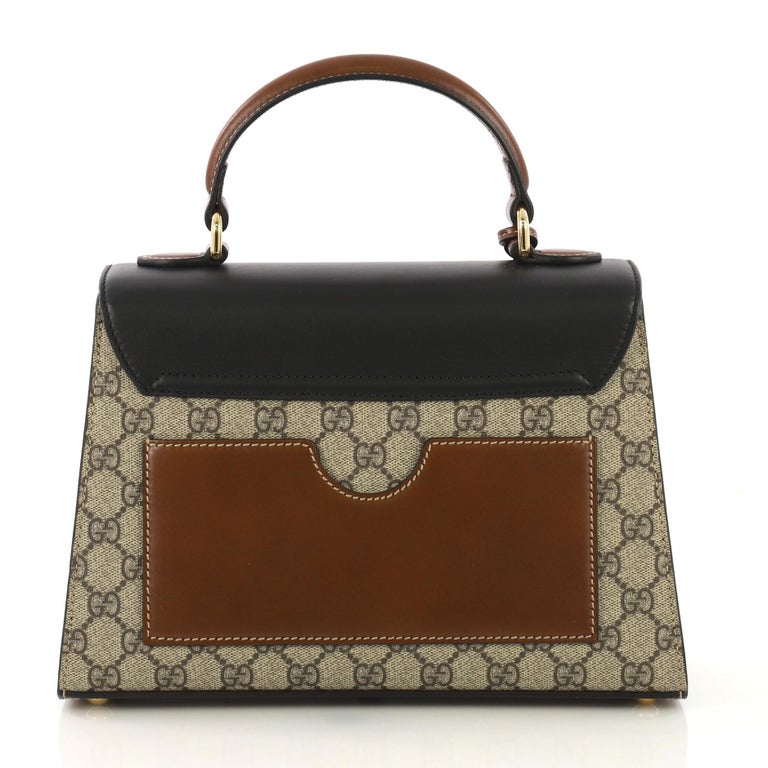 Gucci Padlock Top Handle Bag GG Coated Canvas and Leather Small at 1stDibs