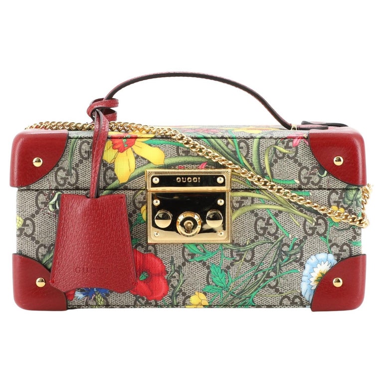 Gucci Padlock Top Handle Jewelry Case Flora GG Coated Canvas at 1stDibs