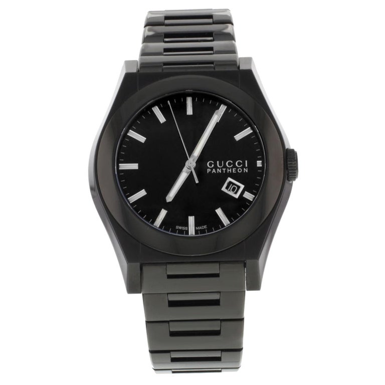 Gucci Pantheon 115 YA115244 Black Ion Plated Steel Quartz Men’s Watch ...