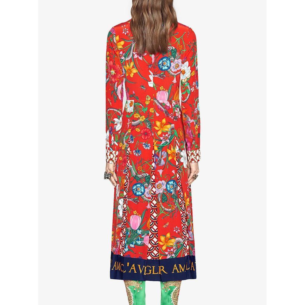 GUCCI Patch Work Print Silk Cocktail Dress IT 42 US 4-6 For Sale at ...