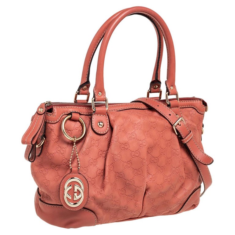 Gucci Peach Pink Guccissima Leather Sukey Tote at 1stDibs