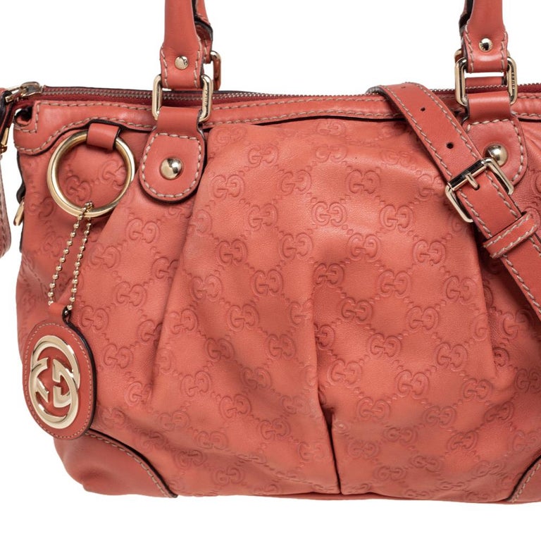 Gucci Peach Pink Guccissima Leather Sukey Tote For Sale at 1stDibs
