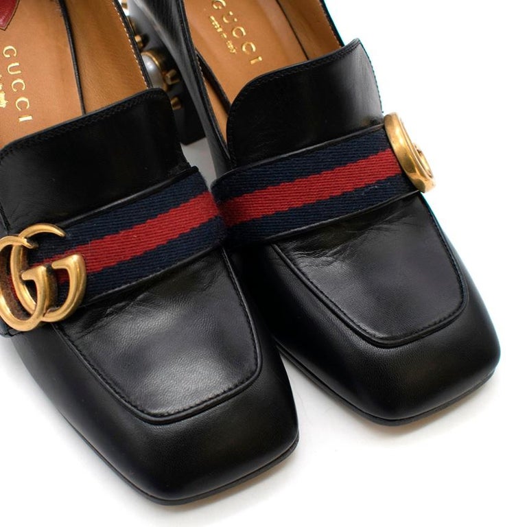 Gucci pearl-heel leather loafers US 3.5 For Sale at 1stDibs | gucci ...
