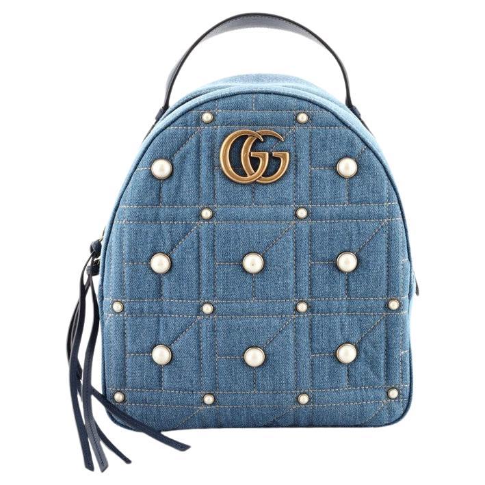 Gucci Courrier Soft Backpack GG Coated Canvas with Applique Large at ...