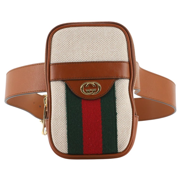 Gucci Phone Case Belt Bag Vintage Web Canvas at 1stDibs