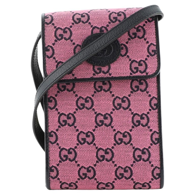 Gucci Phone Flap Crossbody Bag Multicolor GG Canvas Mini at 1stDibs
