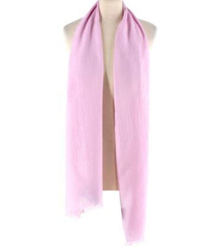 Gucci Pink GG Wool and Silk Scarf For Sale at 1stDibs