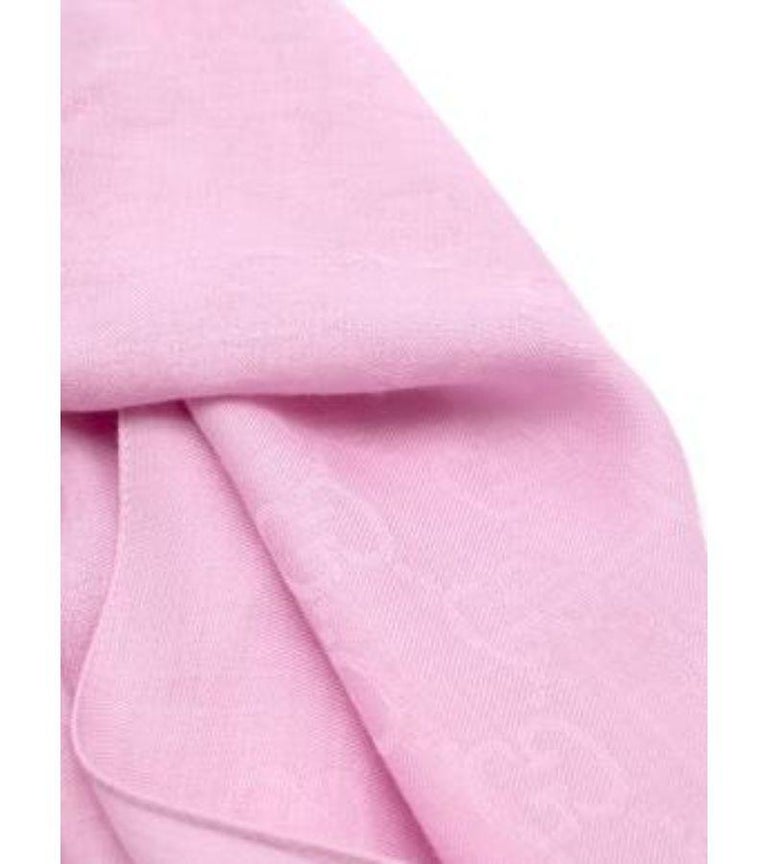 Gucci Pink GG Wool and Silk Scarf For Sale at 1stDibs