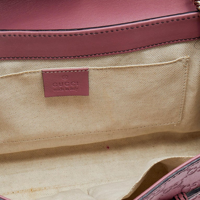 Gucci Pink Guccissima Leather Emily Chain Shoulder Bag For Sale at 1stDibs