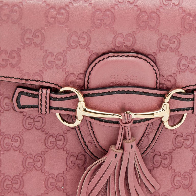 Gucci Pink Guccissima Leather Emily Chain Shoulder Bag For Sale at 1stDibs