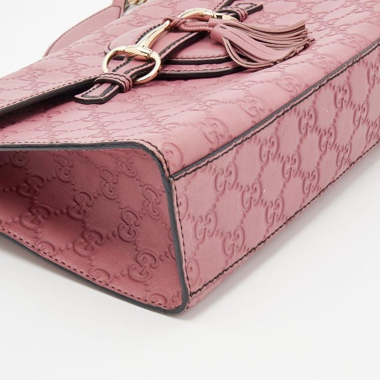 Gucci Pink Guccissima Leather Emily Chain Shoulder Bag For Sale at 1stDibs