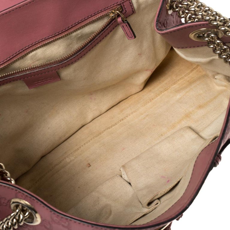 Gucci Pink Guccissima Leather Large Emily Chain Shoulder Bag at 1stDibs