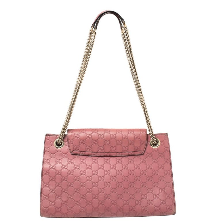 Gucci Pink Guccissima Leather Large Emily Chain Shoulder Bag at 1stDibs
