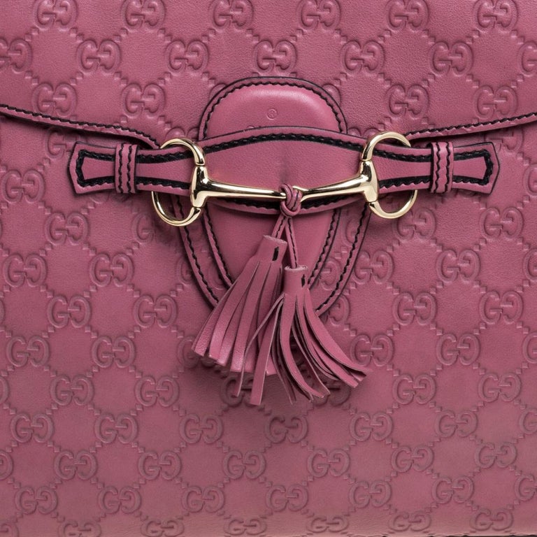 Gucci Pink Guccissima Leather Large Emily Chain Shoulder Bag at 1stDibs