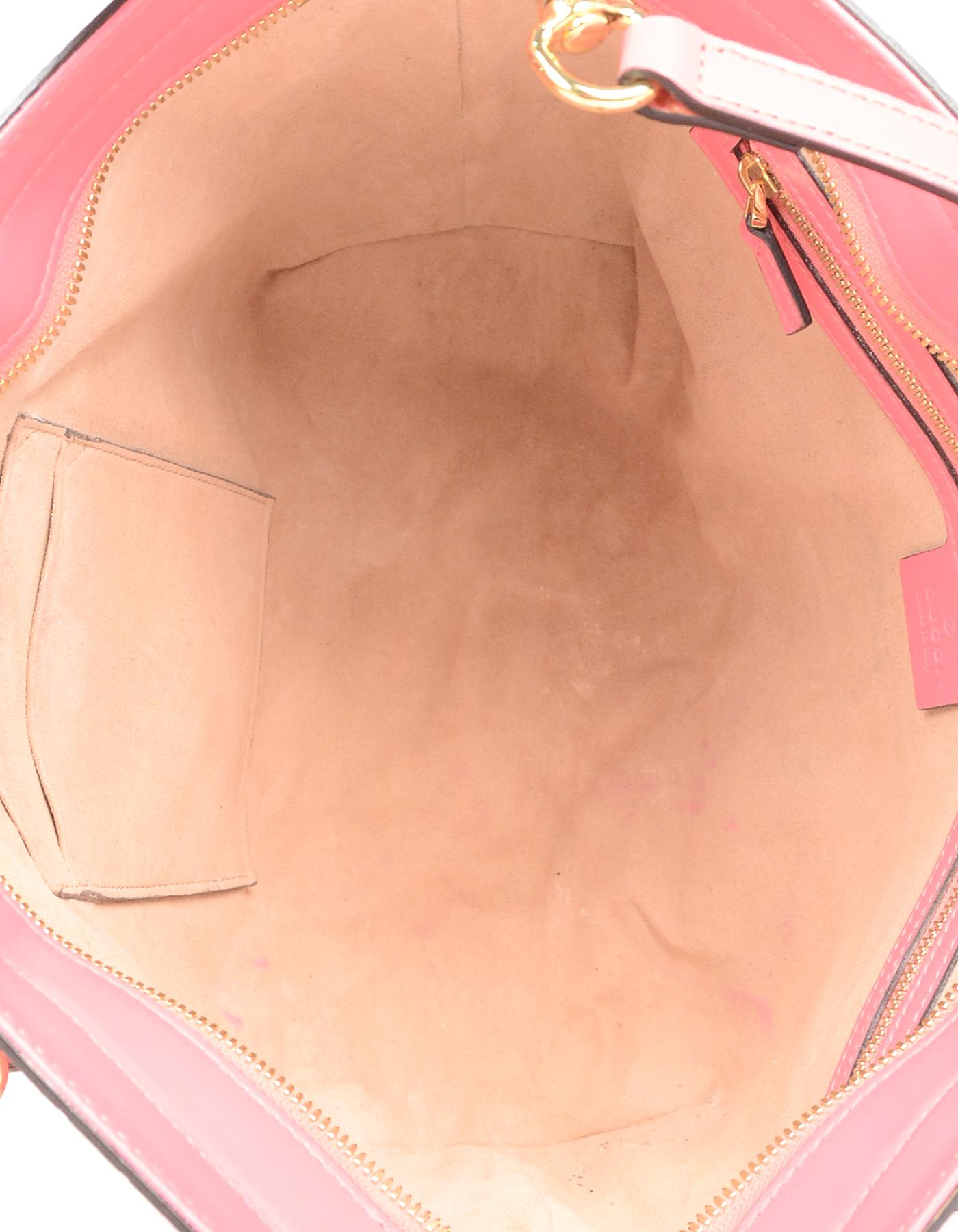 Gucci Pink Leather GG Monogram Guccissima Signature Zip Tote Bag W ...