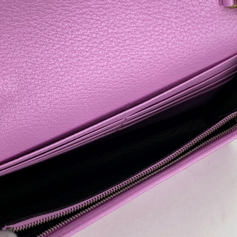 Gucci Pink Leather Mini Double G Crystals WOC Wallet on Chain For Sale ...