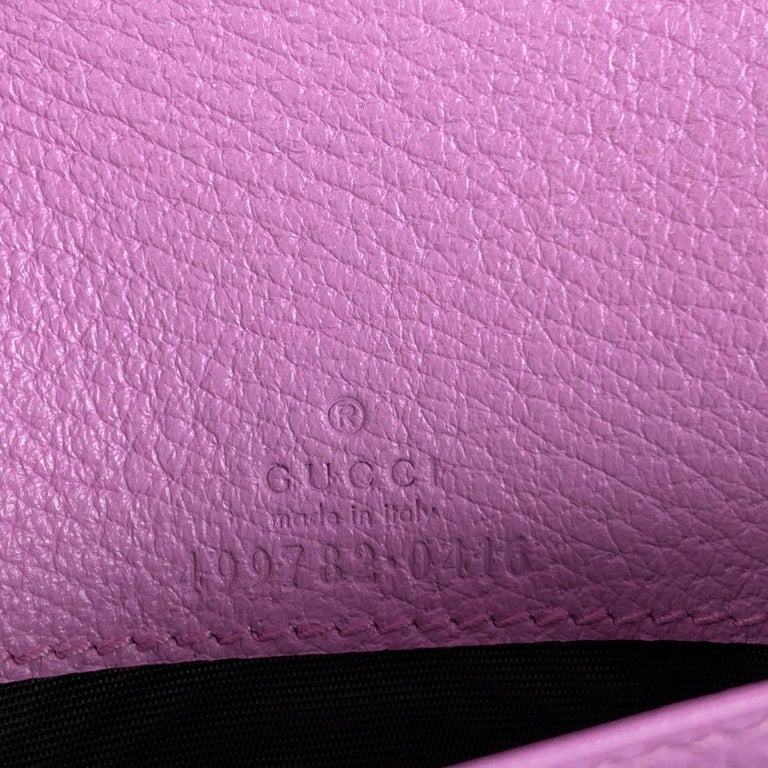 Gucci Pink Leather Mini Double G Crystals WOC Wallet on Chain For Sale ...