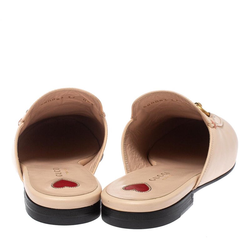 Gucci Pink Leather Mystic Cat Princetown Mules Size 37 at 1stDibs ...