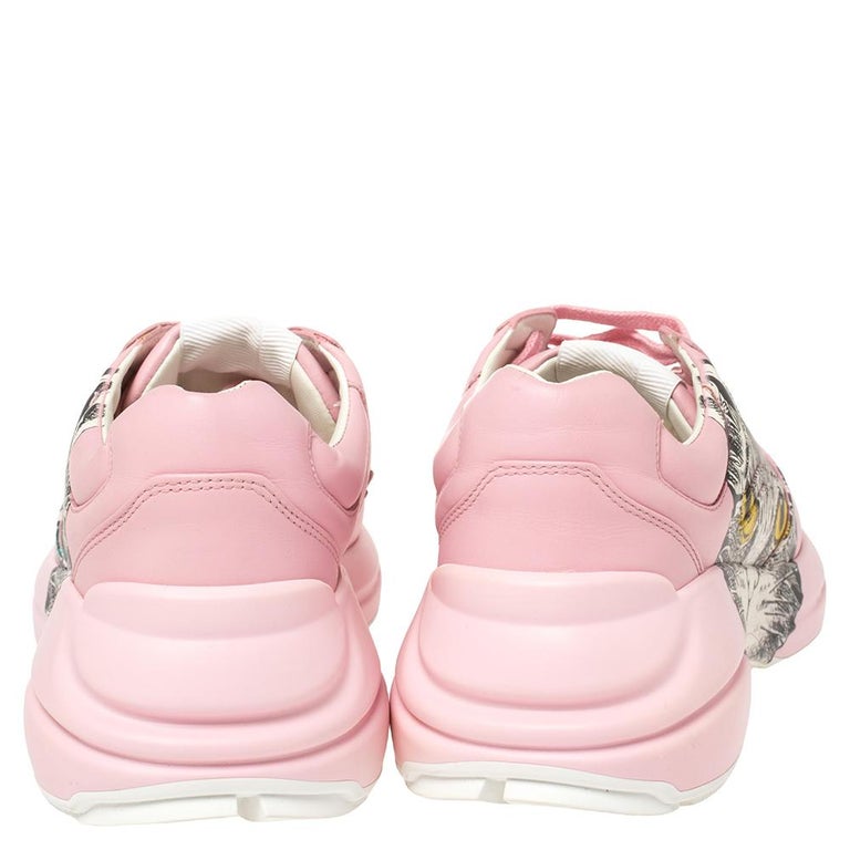 Gucci Pink Leather Rhyton Mystic Cat Sneakers Size 37 at 1stDibs ...