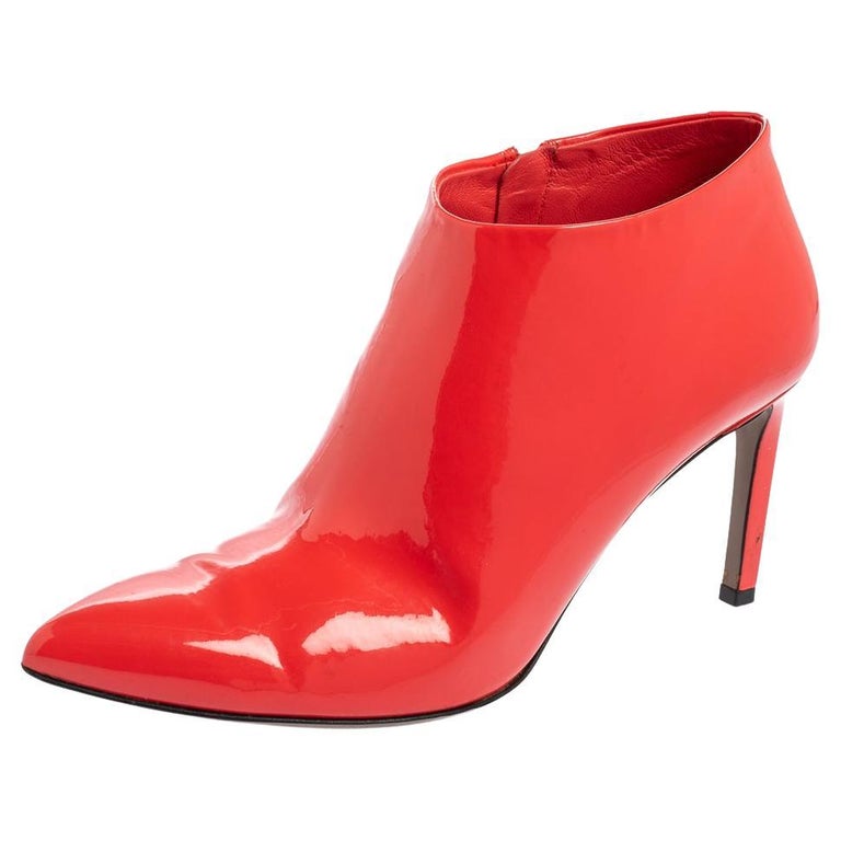 Gucci Pink Patent Leather Ankle Boots Size 38 For Sale at 1stDibs