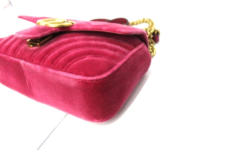 Gucci Pink Velvet Marmont Bag at 1stDibs | gucci pink velvet bag
