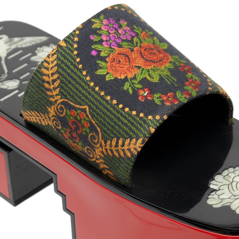 Gucci Platform Rose Slides Red 38 IT For Sale at 1stDibs