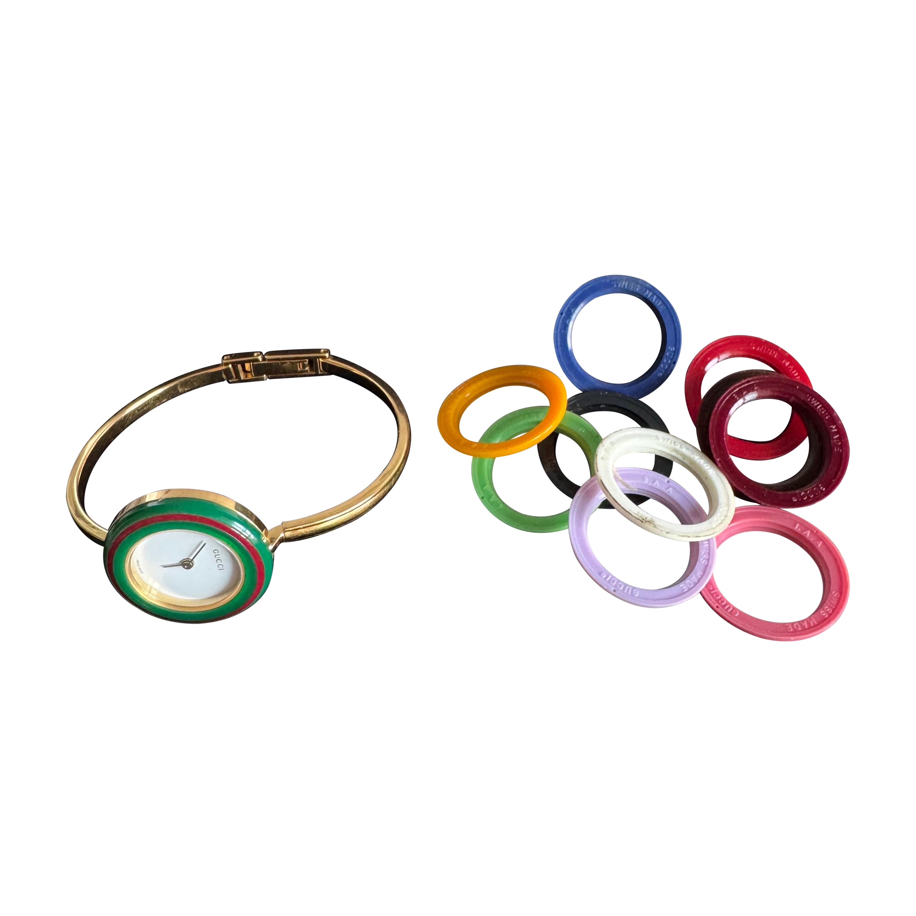 Gucci Play Watch Rainbow Interchangable Ceramic Bazel Bangle Watch 12 ...