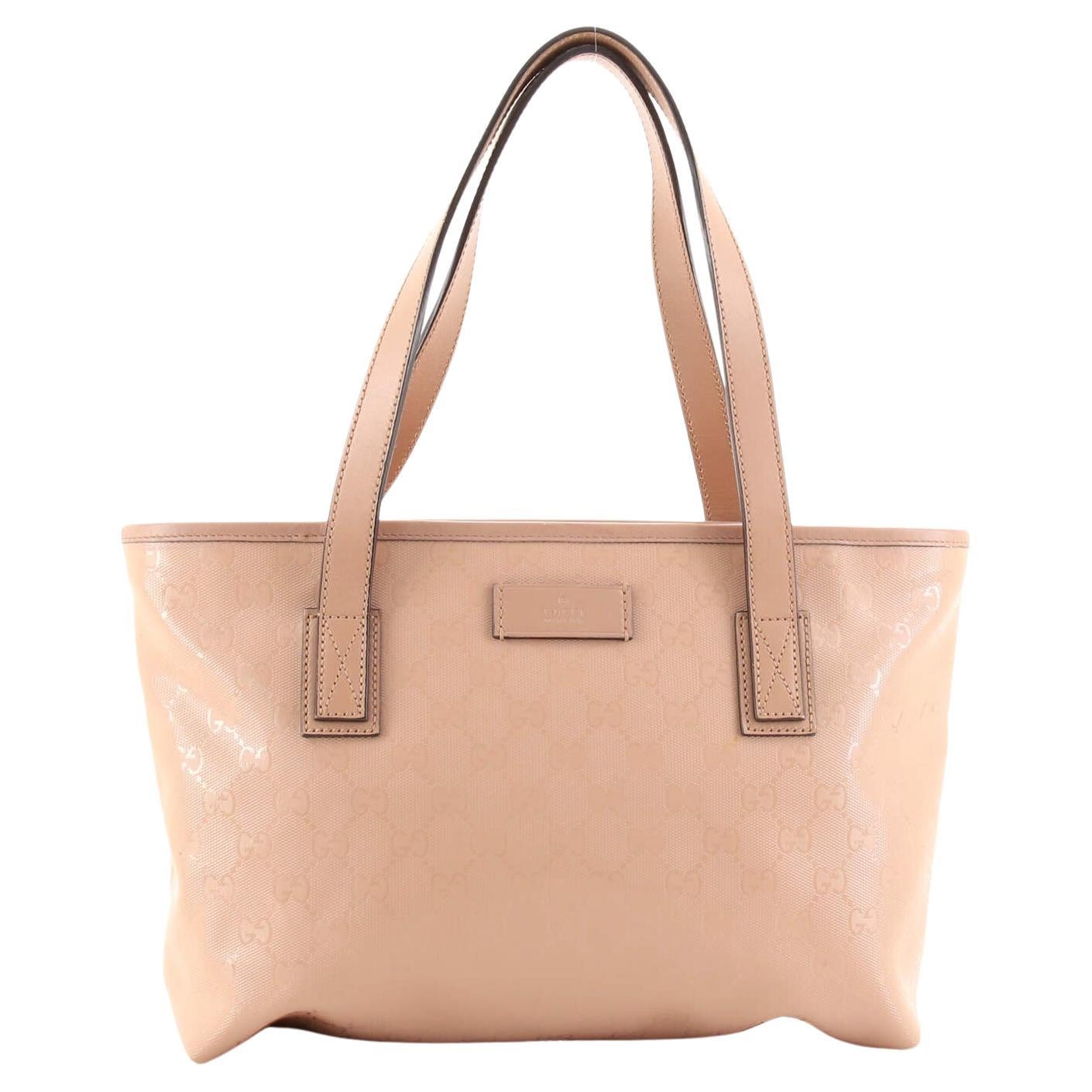 Gucci Vintage Cut Out Handle Bag Canvas with Leather Medium at 1stDibs