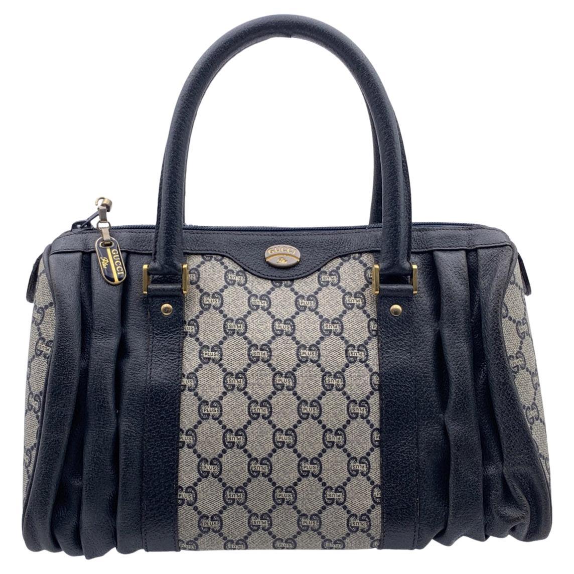Gucci Plus Vintage Blue Monogram Canvas Boston Bag Handbag For Sale at ...