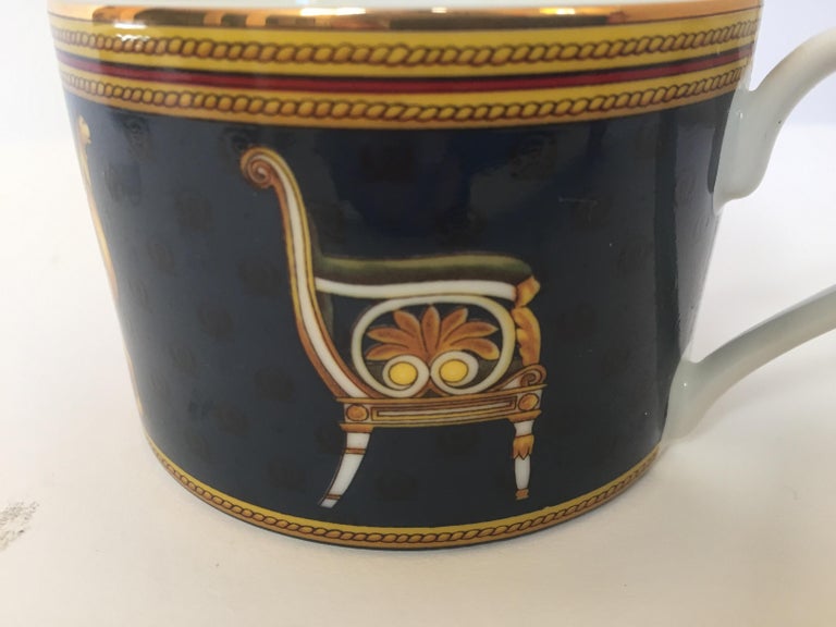 Gucci Porcelain Tea Cups and Saucers Set of 2 For Sale at 1stdibs