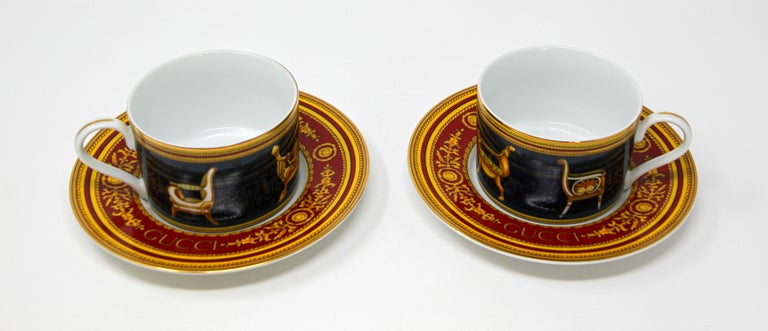 Gucci Porcelain Tea Cups and Saucers Set of 2 at 1stDibs | gucci tea ...