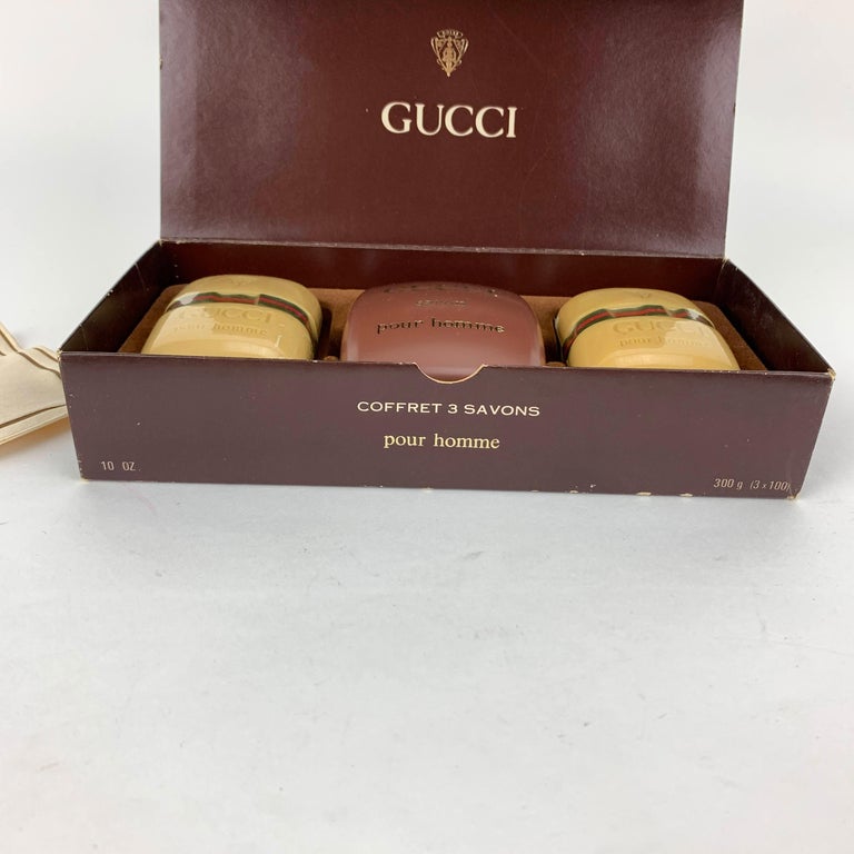 Gucci Pour Homme Vintage Set of 3 Soap Bar and Soap Dish Home Decor at ...