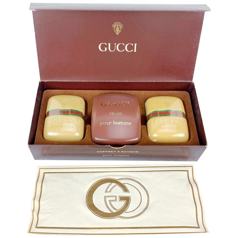 Gucci Pour Homme Vintage Set of 3 Soap Bar and Soap Dish Home Decor at ...