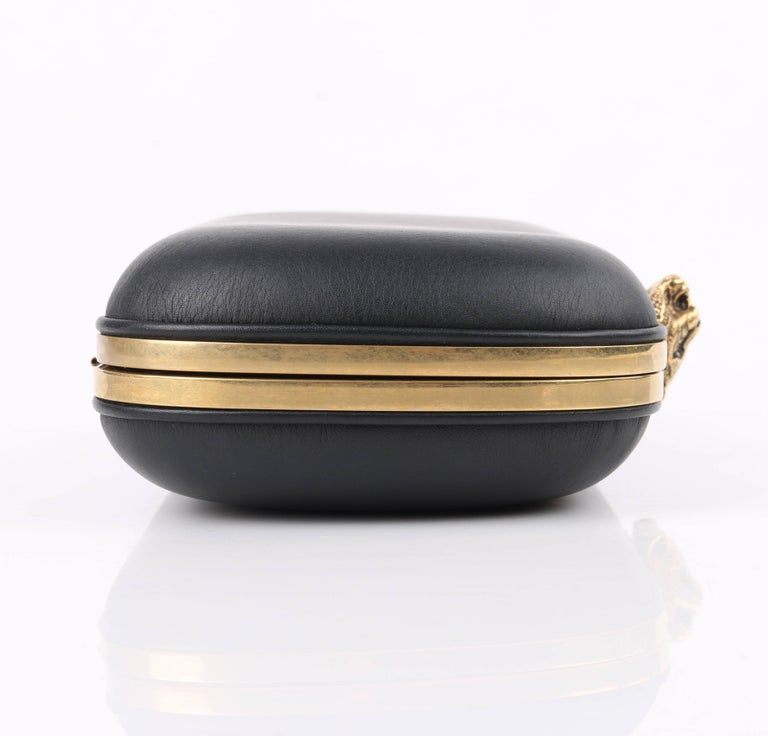 GUCCI Pre-Fall 2016 "Animalier Broadway" Black Leather Tiger Head Box ...