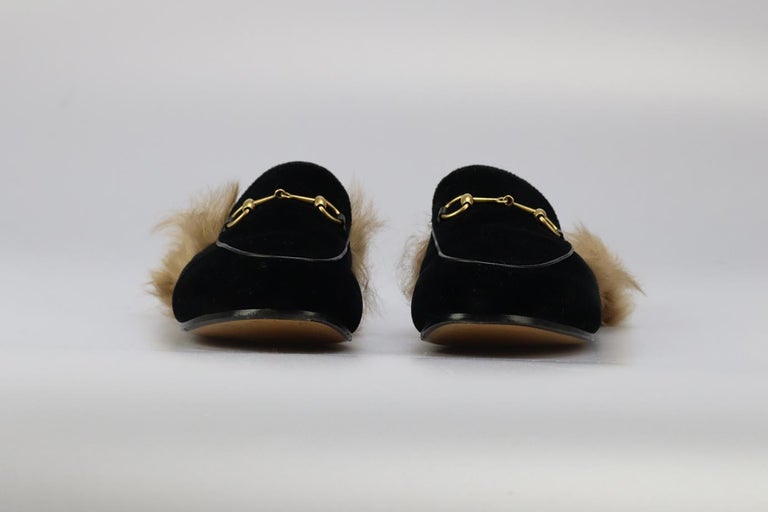 Gucci Princetown Shearling Lined Velvet Slippers Eu 41 Uk 8 Us 11 For ...