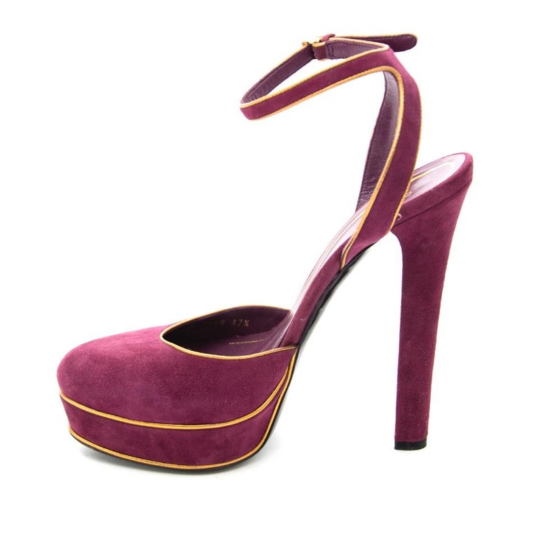 Gucci Purple Huston Mary Jane Platform Suede Pumps For Sale at 1stDibs ...