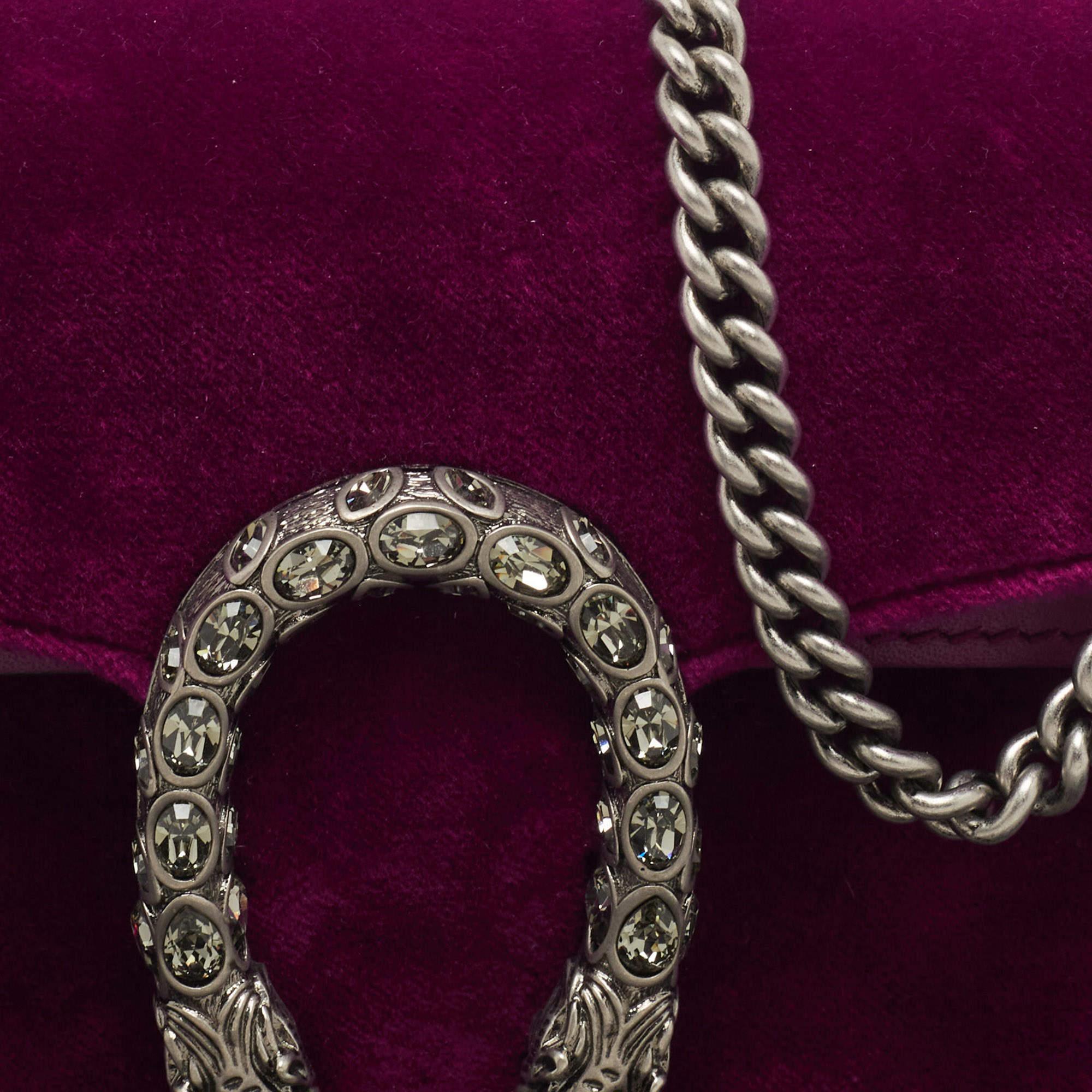 Gucci Purple Velvet And Leather Super Mini Dionysus Shoulder Bag For ...