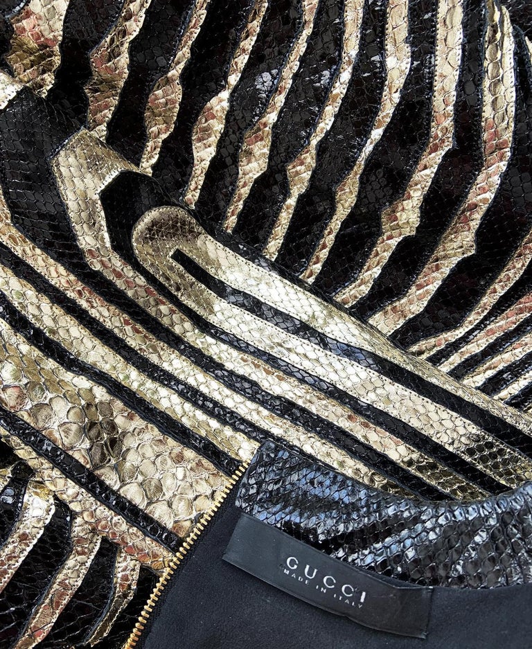 Gucci Python Runway Black Gold Jacket as seen on JLO *Follow the Leader ...