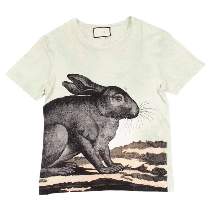 Gucci Rabbit Print Men T-Shirt Size fits M/L S186 For Sale at 1stDibs