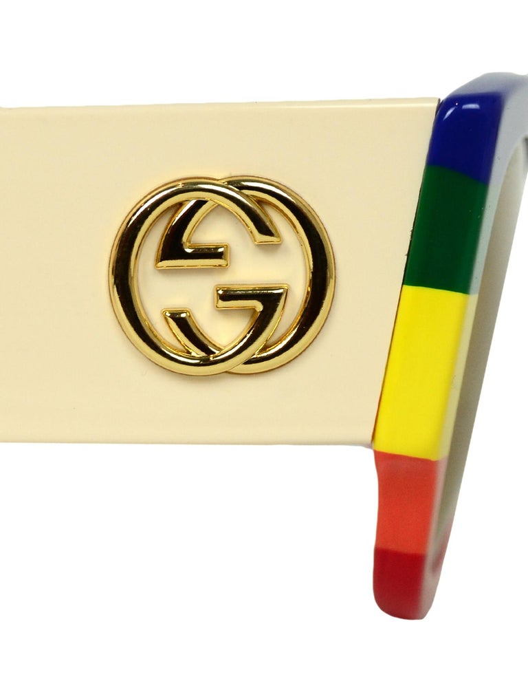 Gucci Rainbow Acetate Sunglasses with GG Logo rt. $435 For Sale at ...