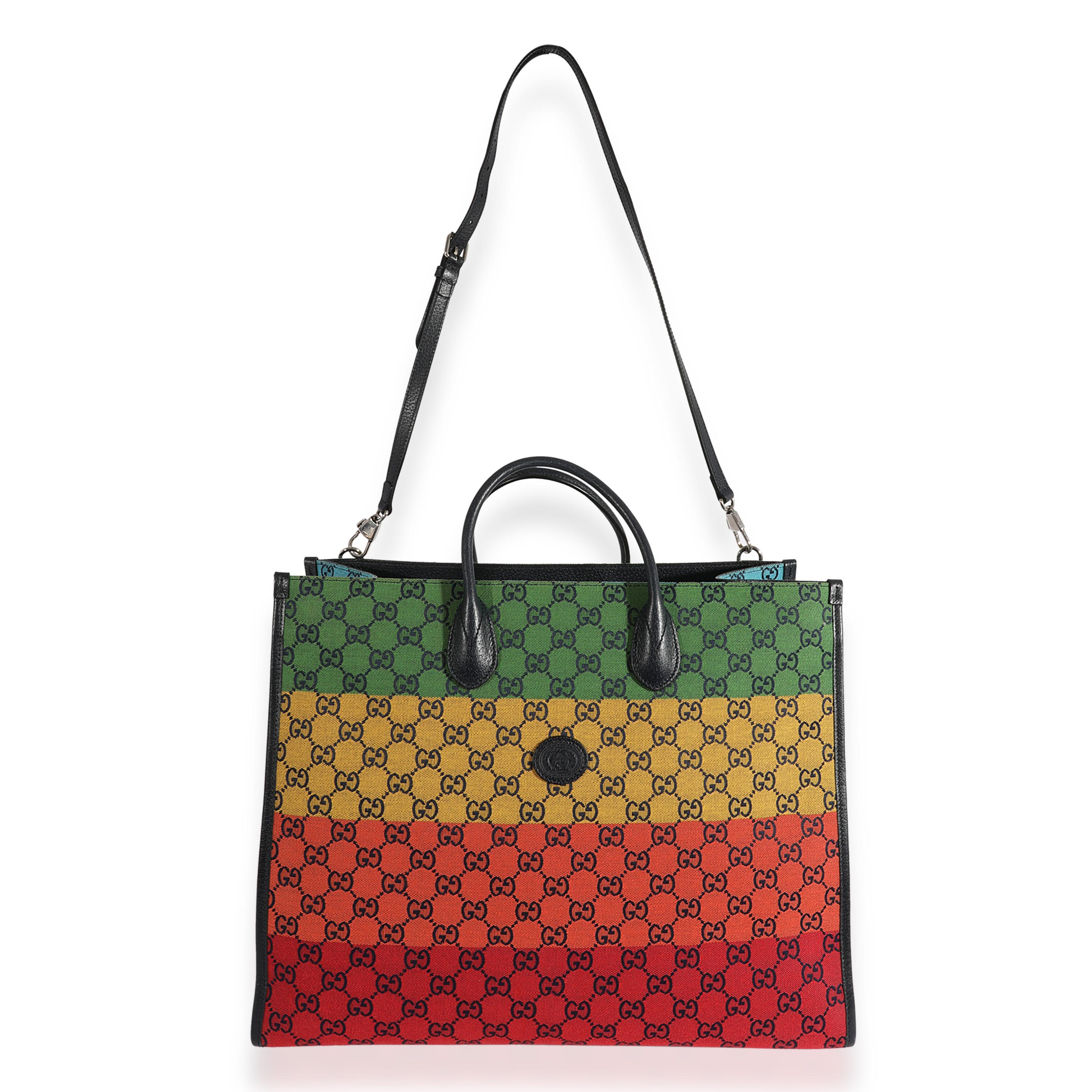 Gucci Rainbow GG Canvas Large Tote For Sale at 1stDibs | gucci rainbow ...