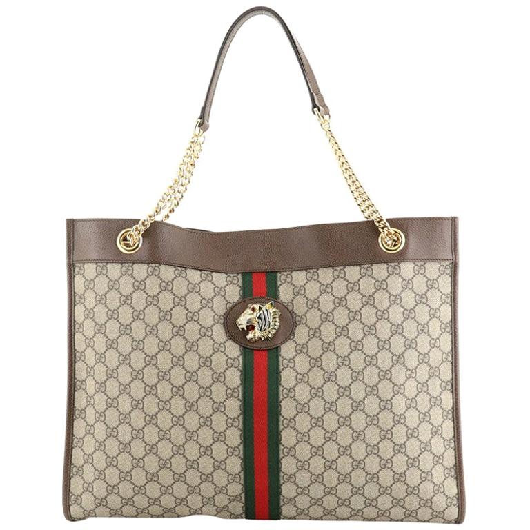 Gucci Rajah Chain Tote GG Coated Canvas Large at 1stDibs | hobo bags ...