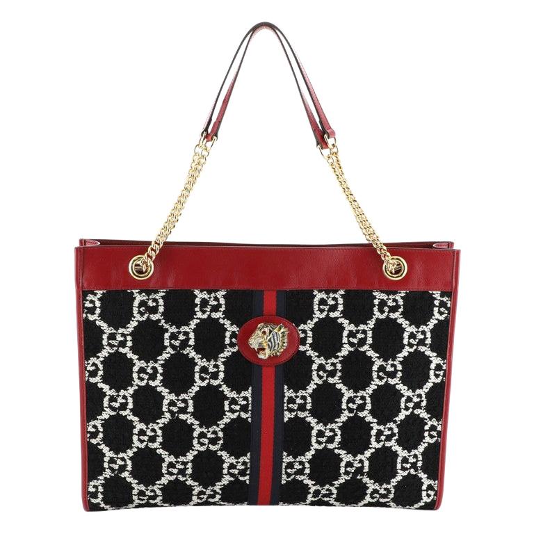 Gucci Rajah Chain Tote GG Tweed Large at 1stDibs