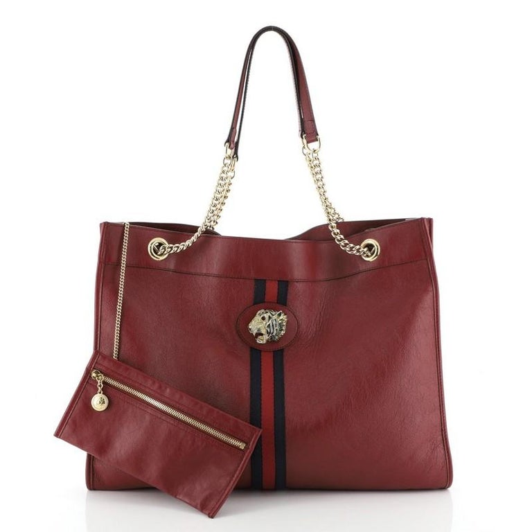 Gucci Rajah Chain Tote Leather Large at 1stDibs