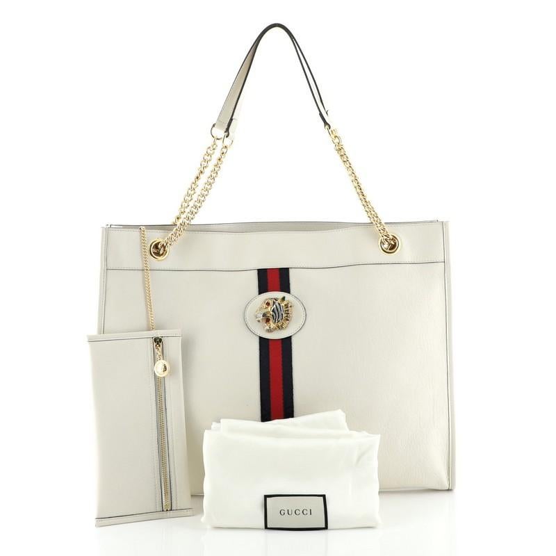 Gucci Rajah Chain Tote Leather Large at 1stDibs | gucci rajah tote ...